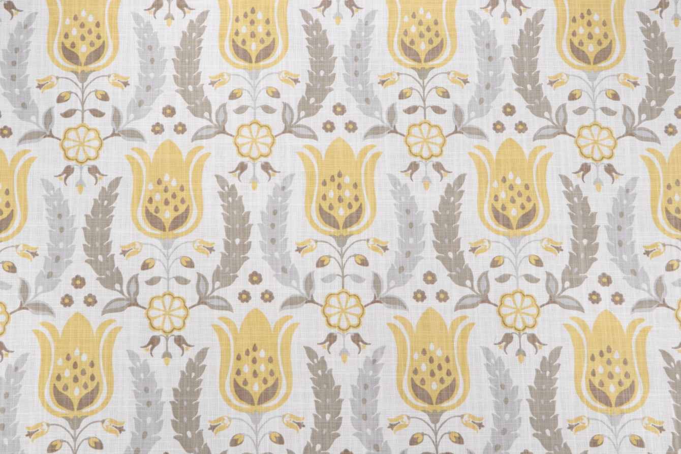 Robert Allen Ornate Frame Printed Cotton Drapery Fabric in Zest