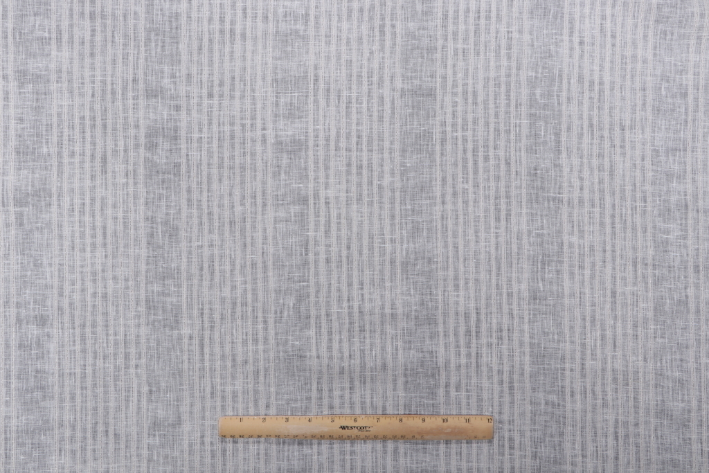 4.6 Yards Thibaut Sheer Stripe Semi Sheer Linen Drapery Fabric in White ...