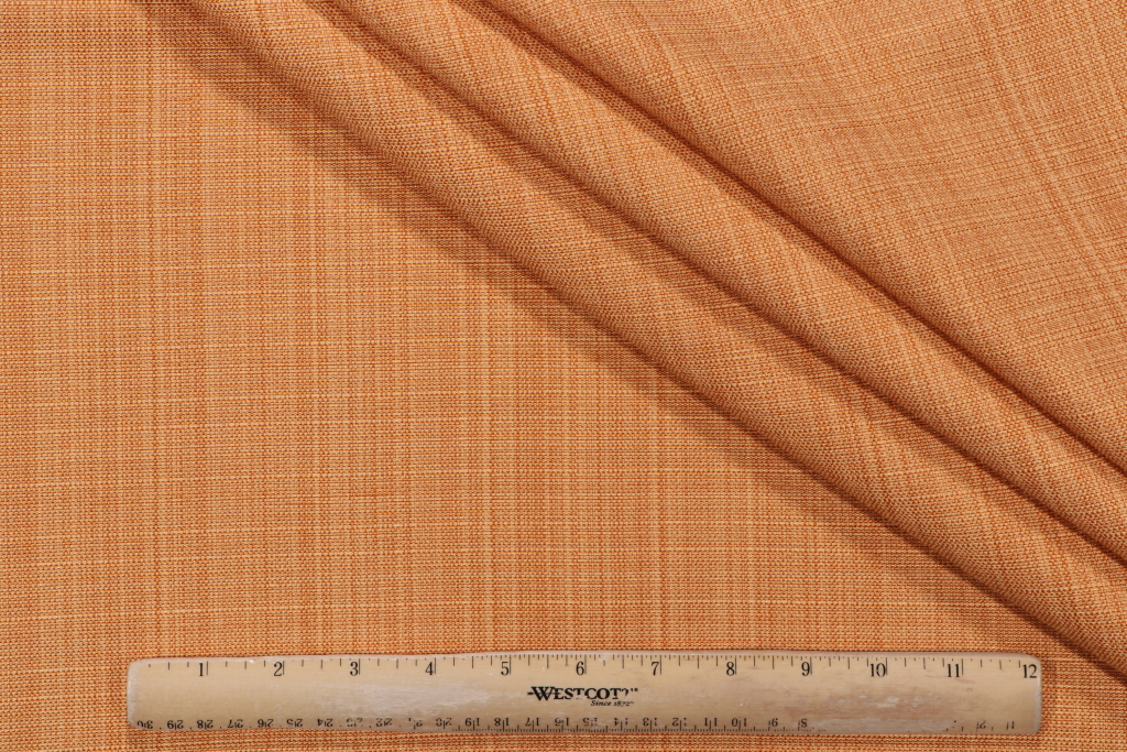 1 Yards Slubbed Woven Polyester Outdoor Fabric in Tangerine