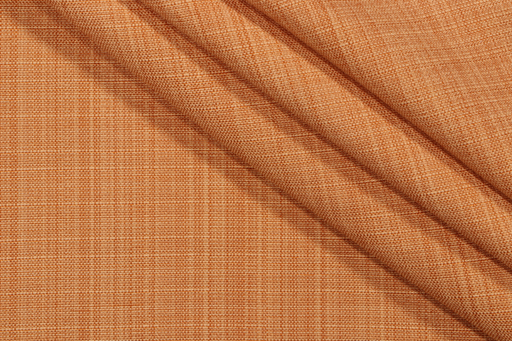 1 Yards Slubbed Woven Polyester Outdoor Fabric in Tangerine