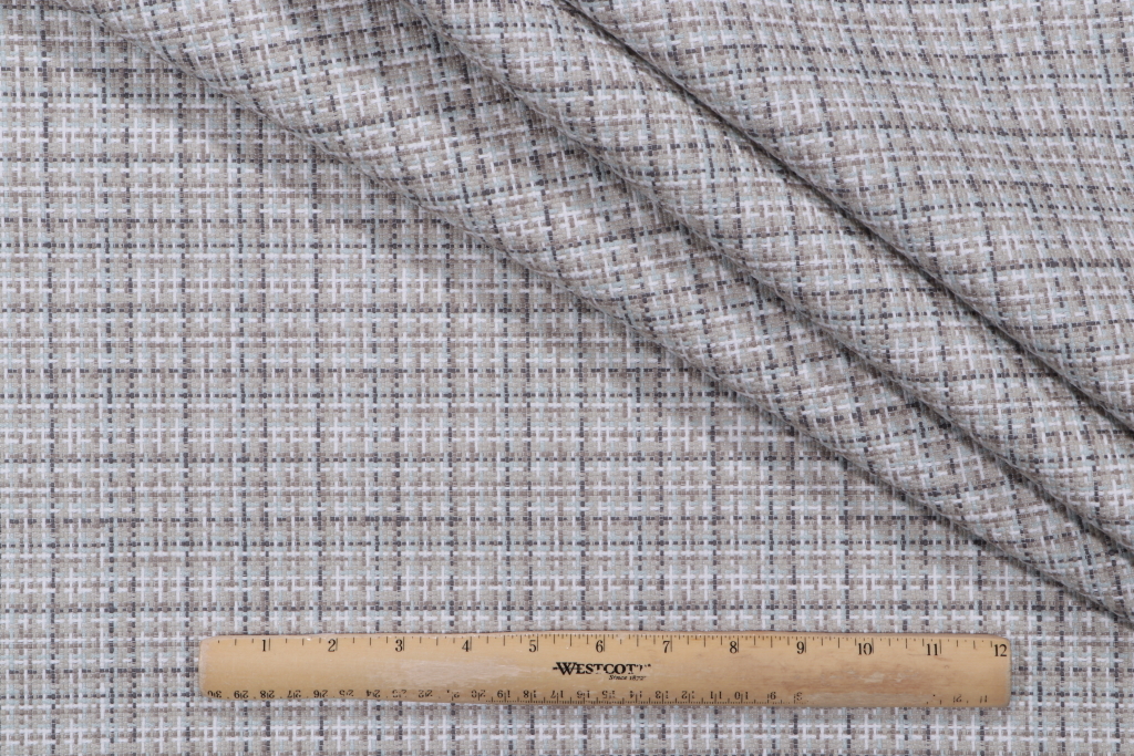 6.2 Yards Basketweave Upholstery Fabric in Mist