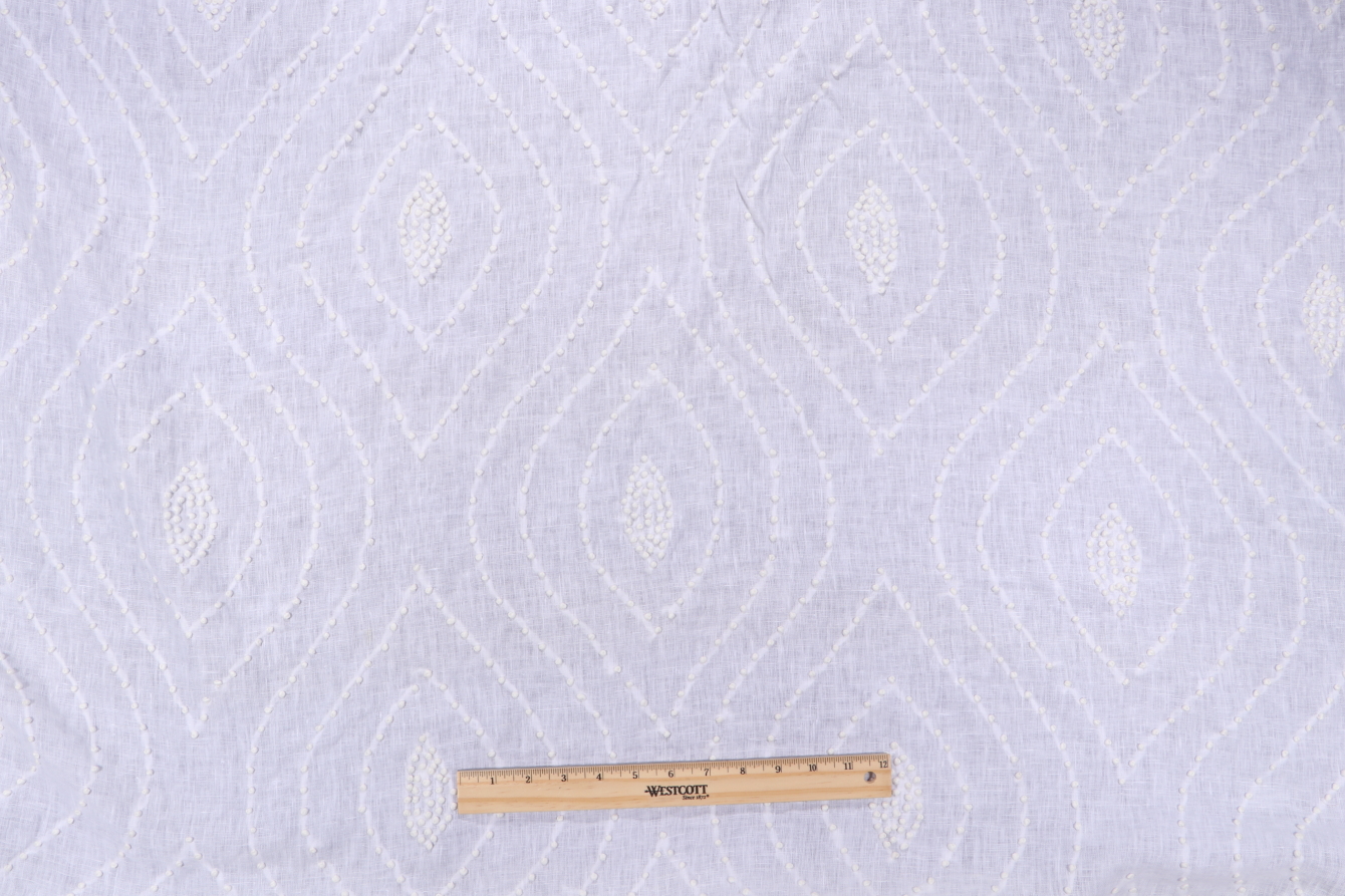 6 Yards Thibaut Balboa Dots French Knot Semi Sheer Linen Drapery Fabric ...