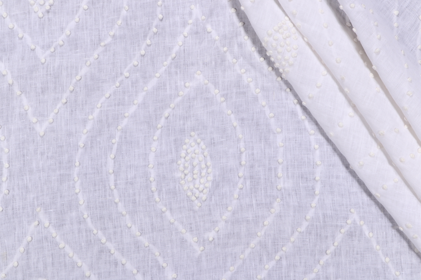 6 Yards Thibaut Balboa Dots French Knot Semi Sheer Linen Drapery Fabric ...