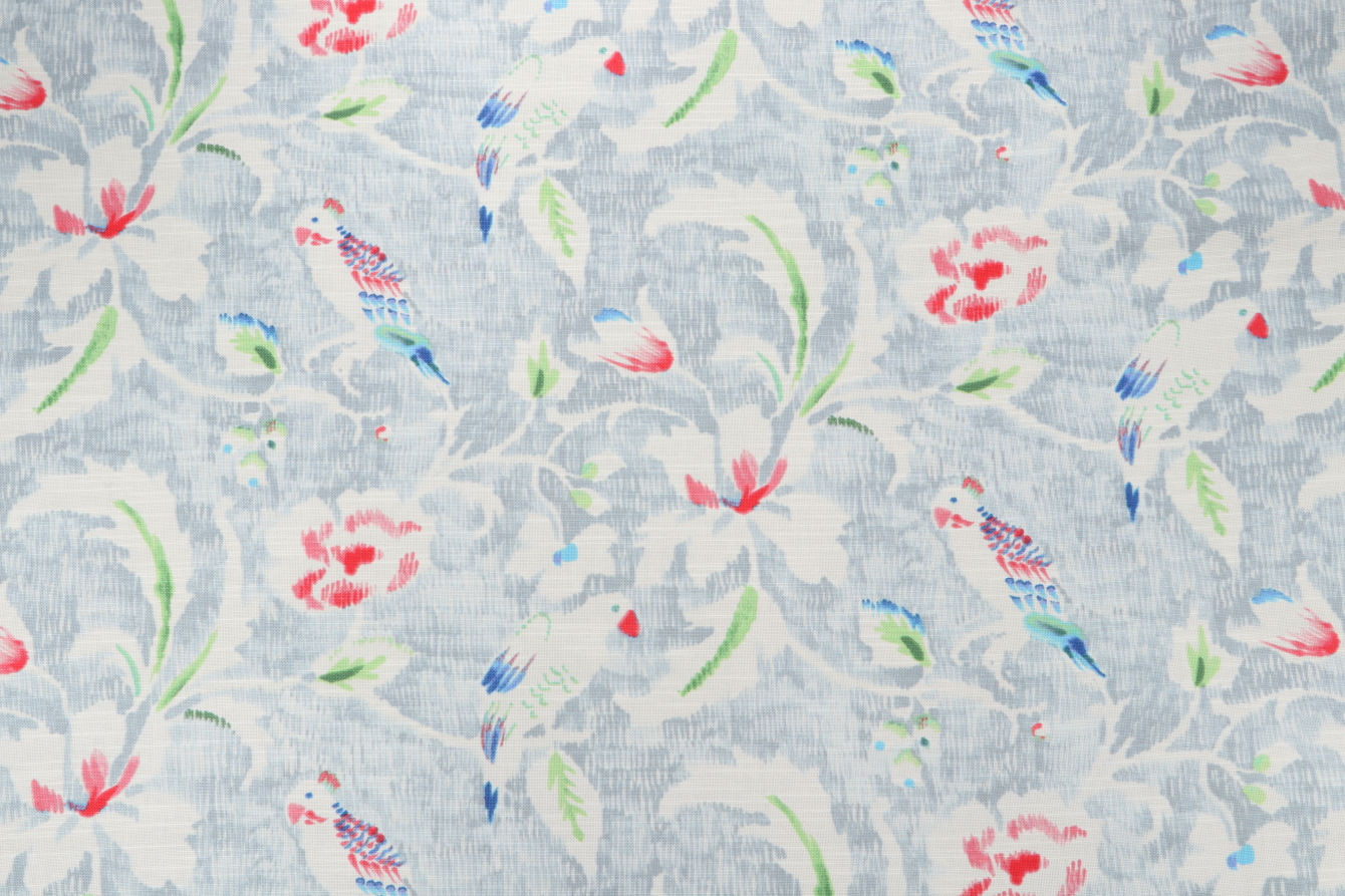 Waverly Forest View Printed Cotton Drapery Fabric in Vapor