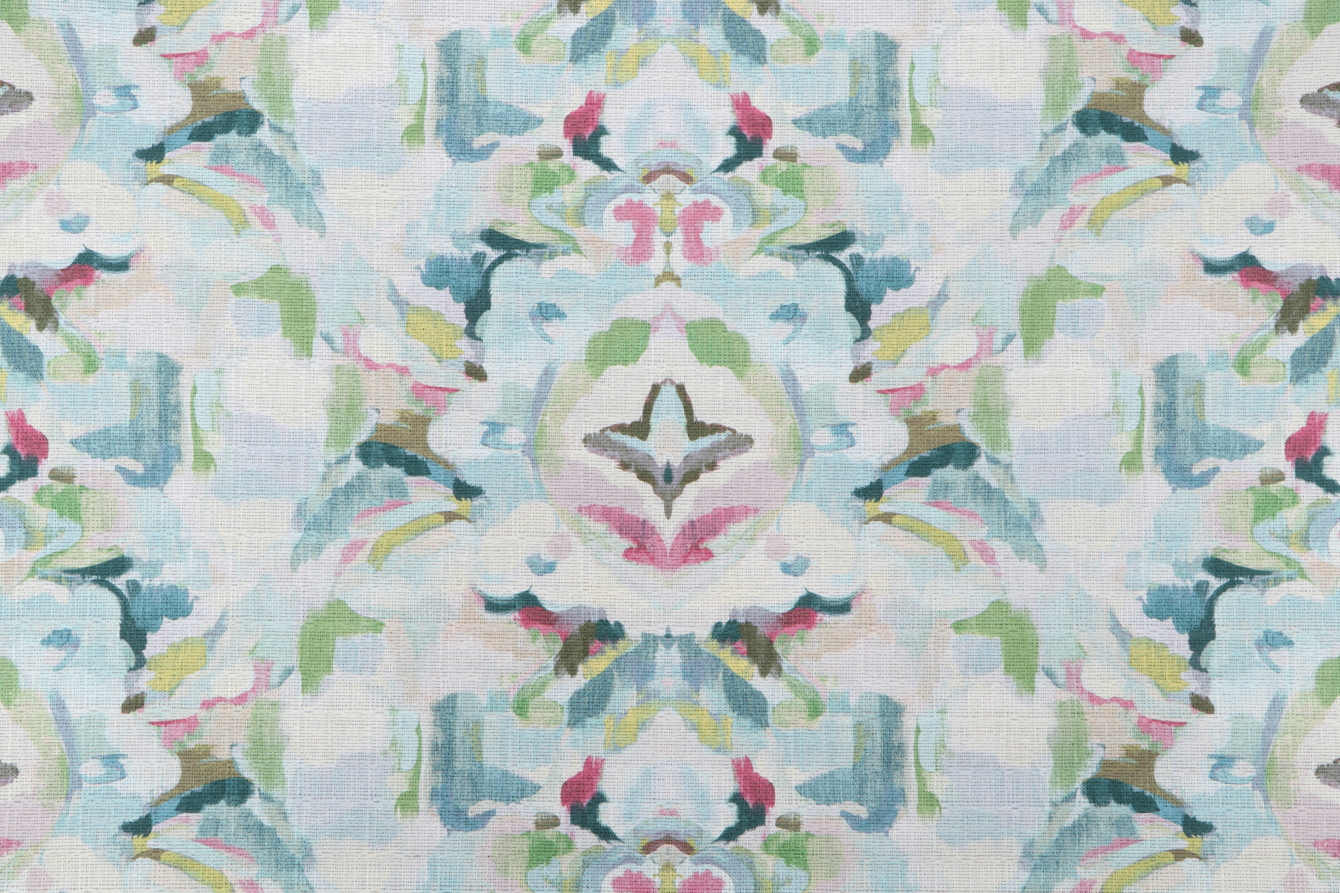 Waverly Reflection Printed Cotton Drapery Fabric in Meadow