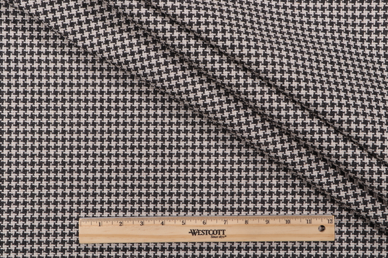 4 Yards Hampton Houndstooth Woven Upholstery Fabric in Domino