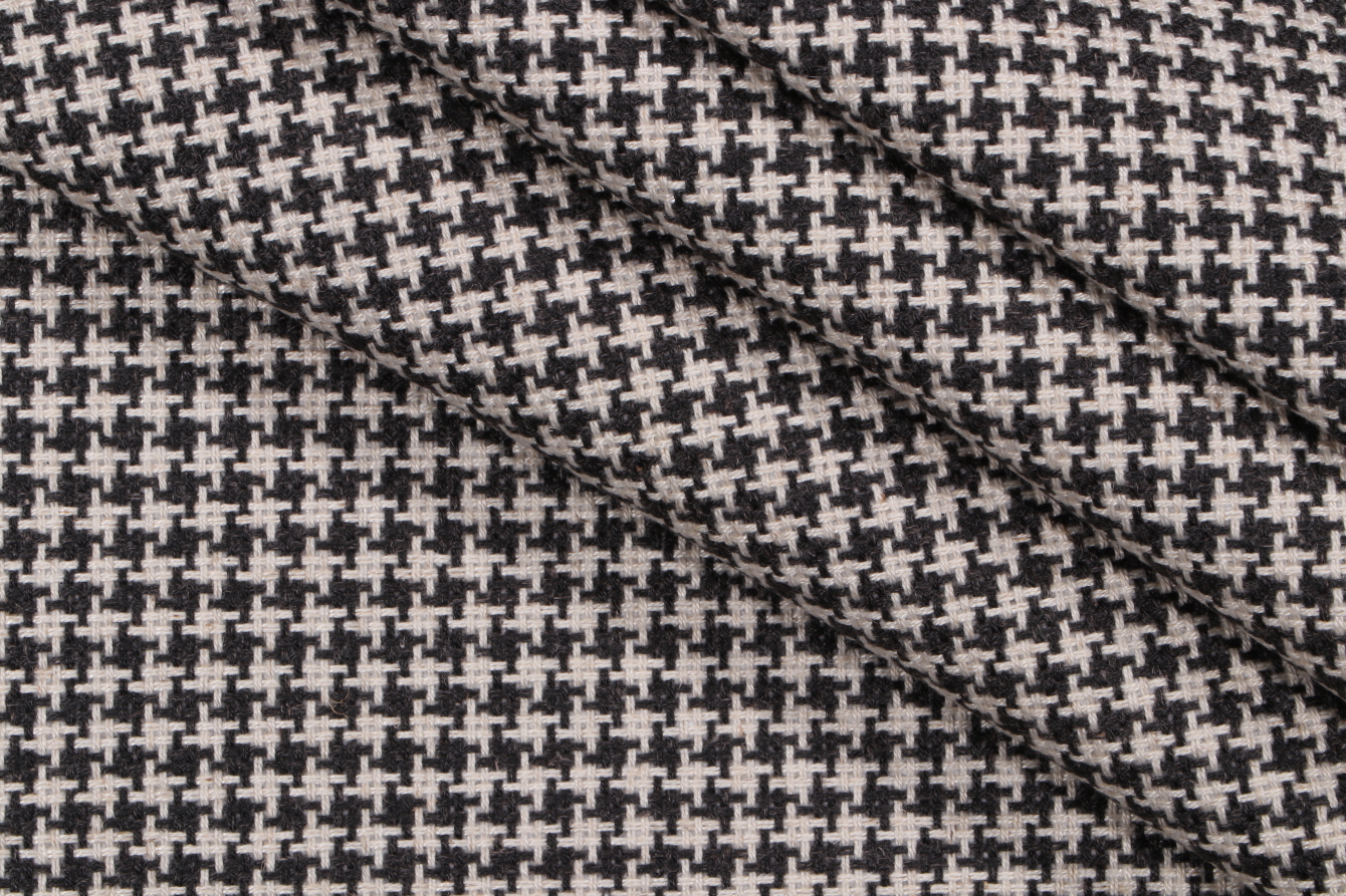 4 Yards Hampton Houndstooth Woven Upholstery Fabric in Domino