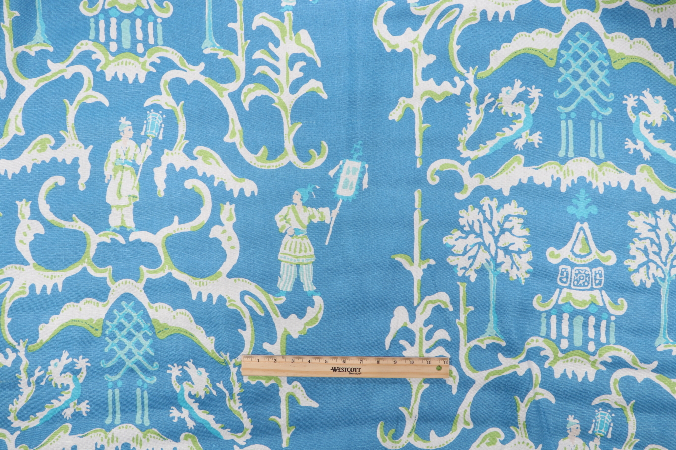 Stroheim and Roman Dana Gibson Folly Printed Linen Toile Drapery Fabric ...