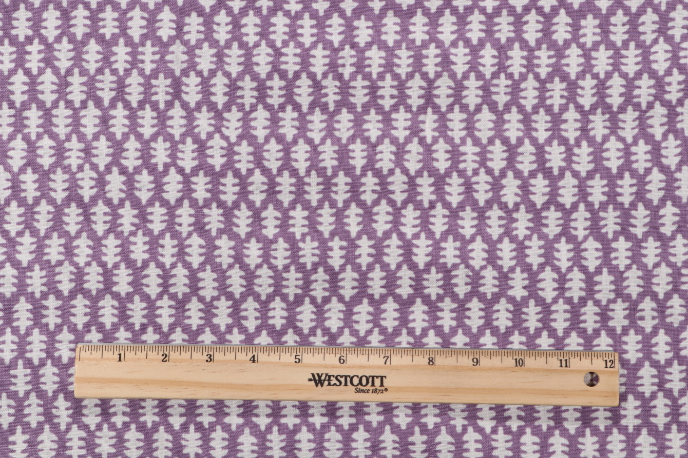 Stroheim And Roman Edie Printed Linen Drapery Fabric in Plum