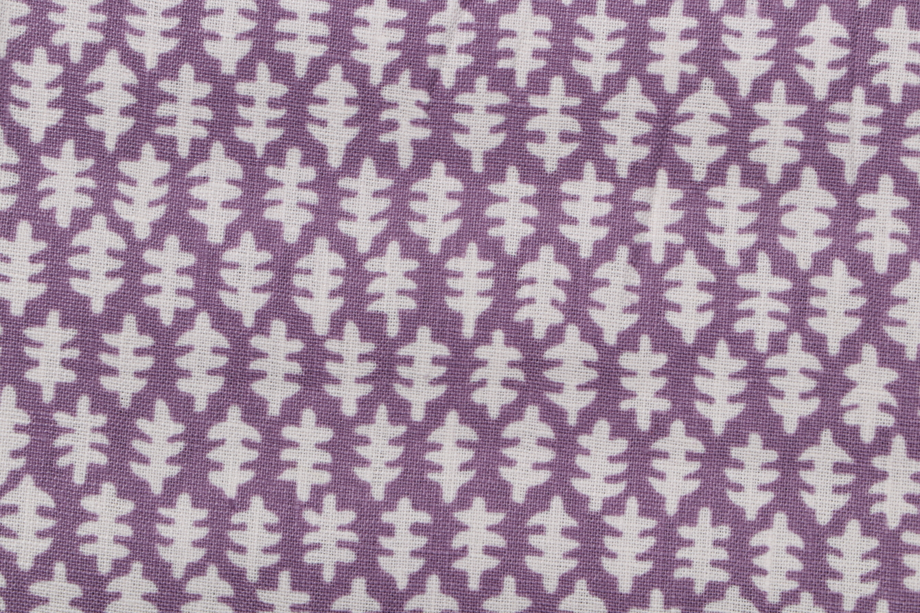 Stroheim And Roman Edie Printed Linen Drapery Fabric in Plum