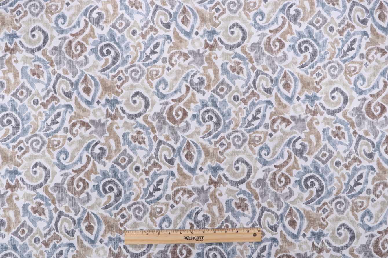 1 Yards Magnolia Home Jester Printed Drapery Fabric in Harbor