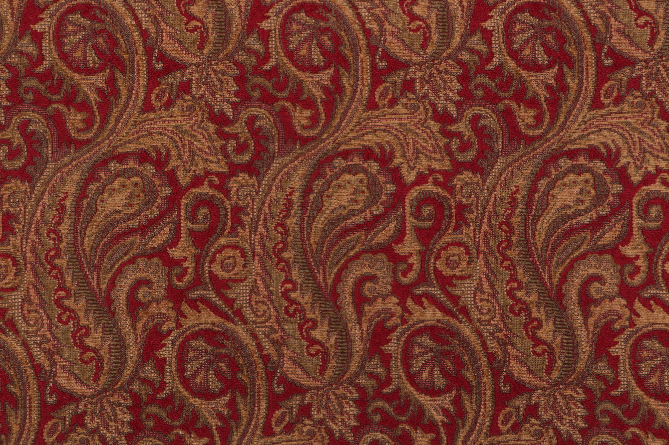 1 Yards Camry Woven Upholstery Fabric in Crimson
