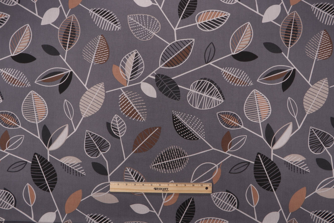 1 Yards Covington Carson Printed Cotton Drapery Fabric in 915-Urban Grey