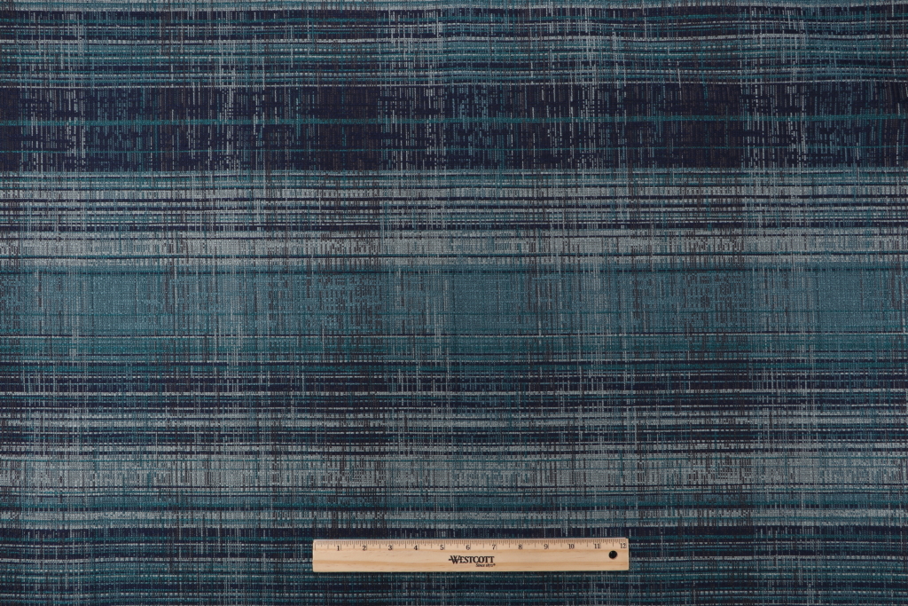 Mendoza Plaid Woven Outdoor Fabric in Deep Sea