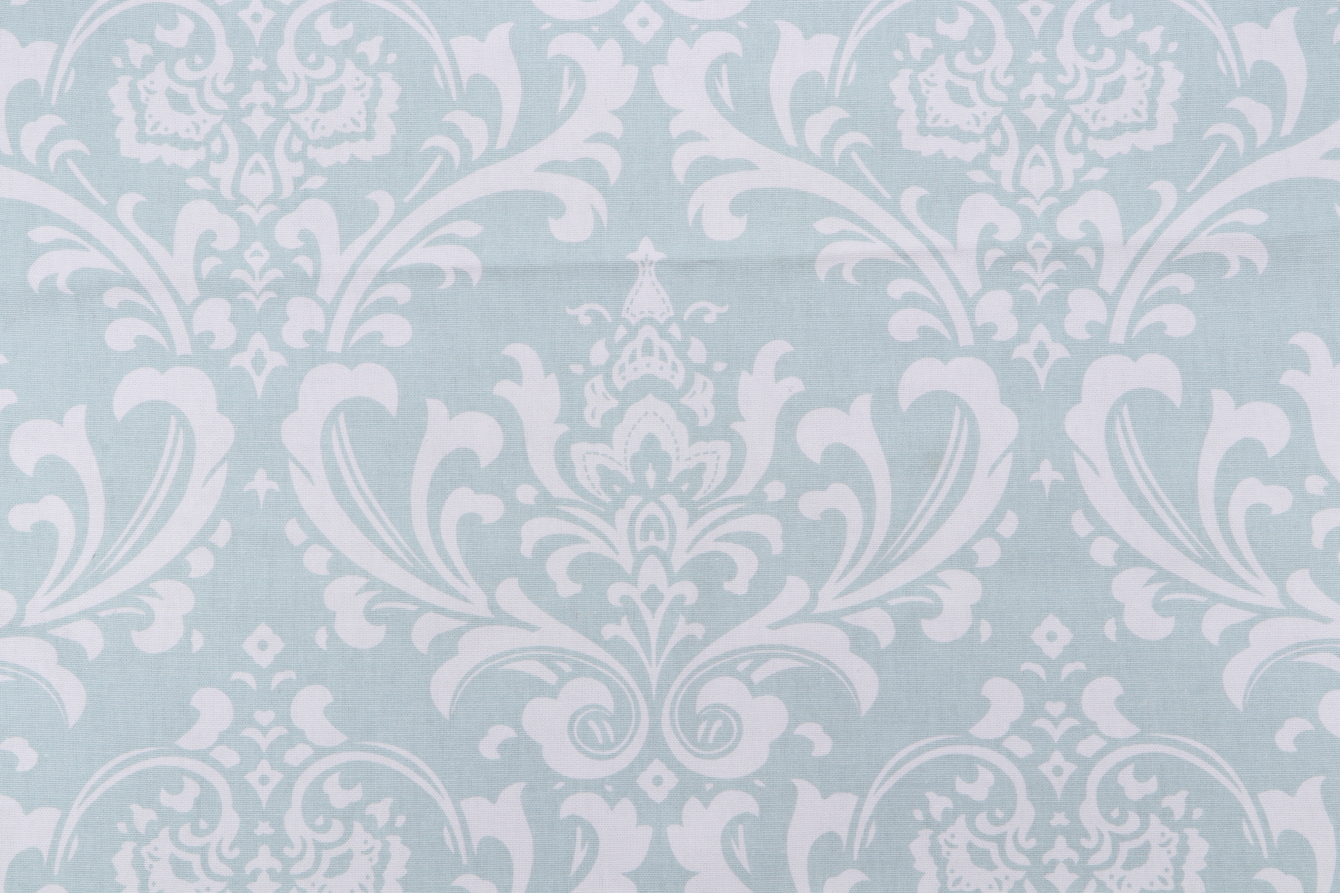 1 Yards Premier Prints Ozborne Printed Cotton Drapery Fabric in Powder Blue