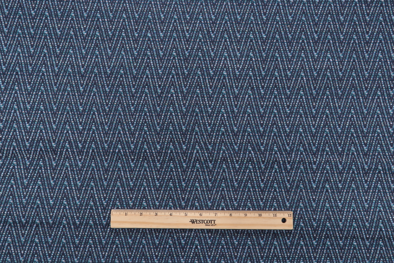 1 Yard Emery Woven Upholstery Fabric in Blue