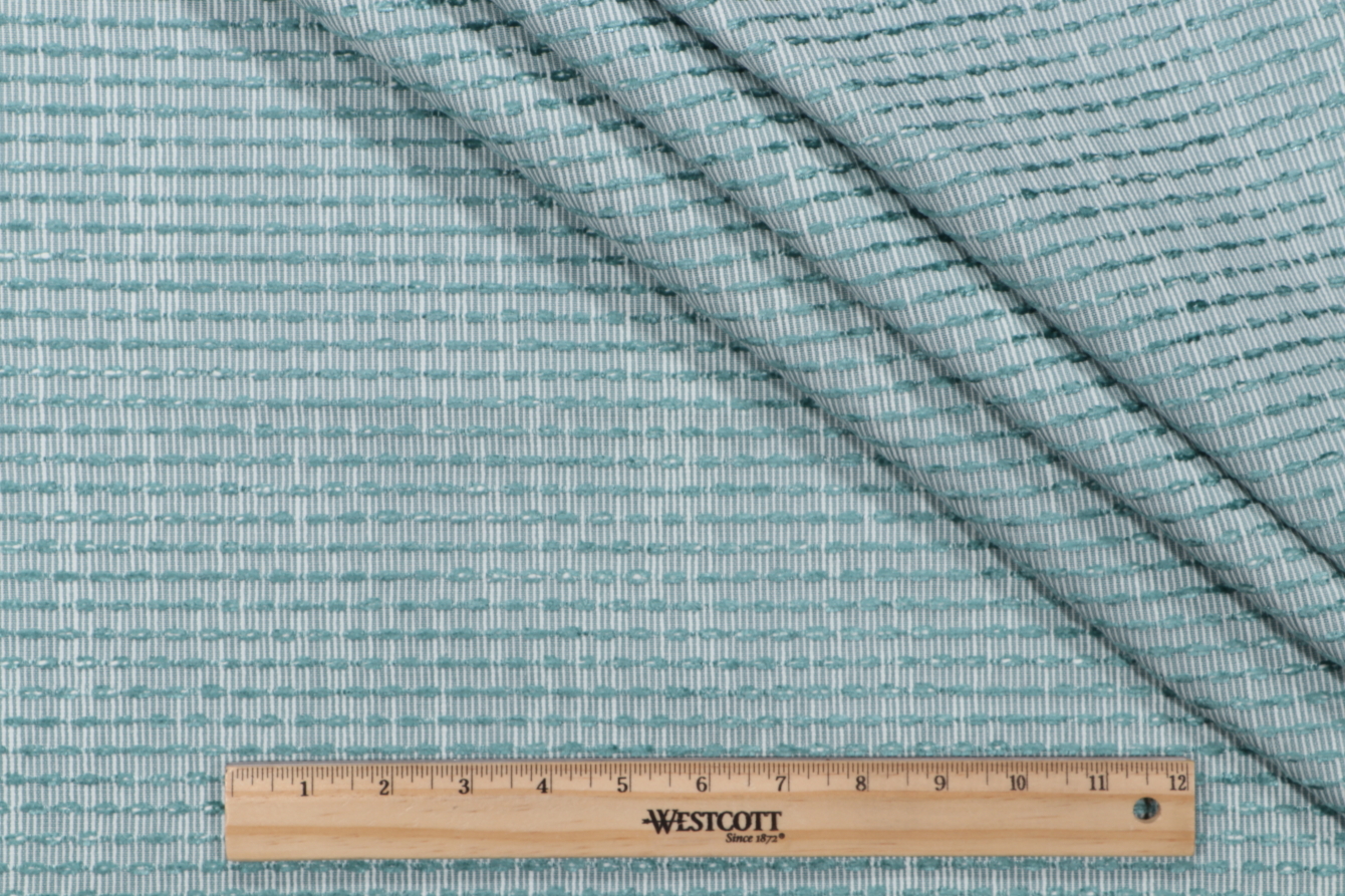 1 Yards Golding Taylor Woven Chenille Upholstery Fabric in Aqua
