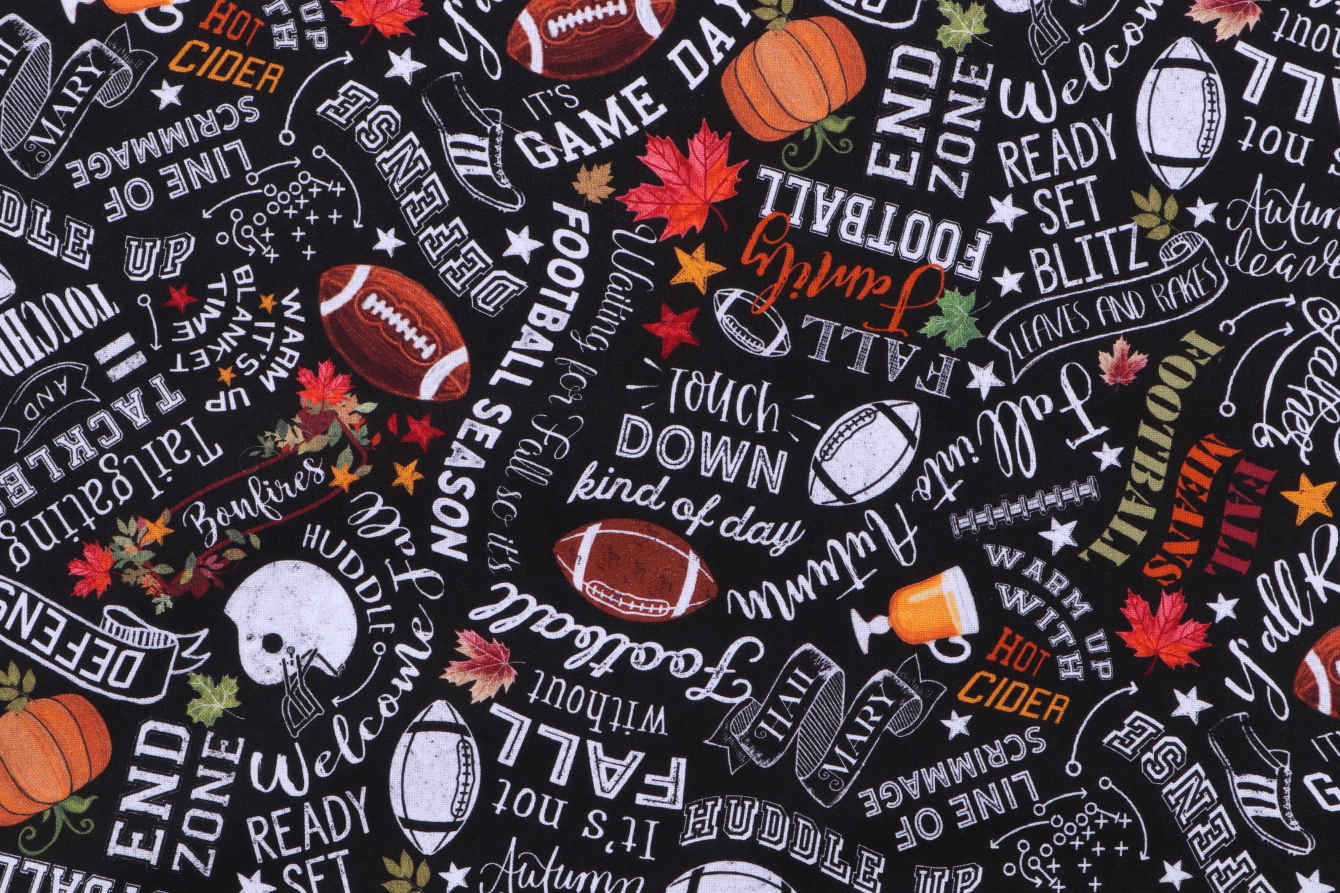 Timeless Treasures Fall Football Chalkboard Printed Cotton Craft Fabric ...