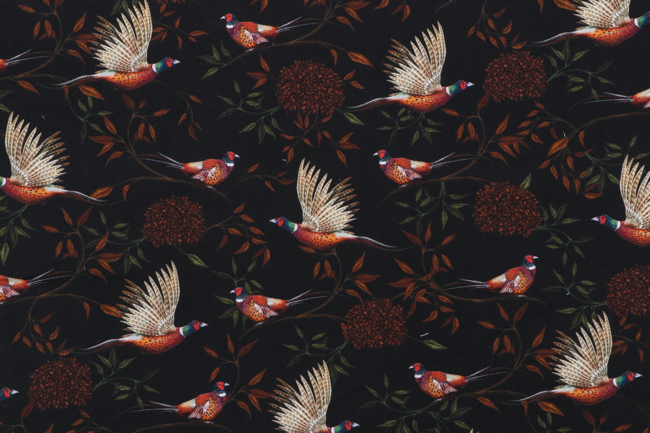 Timeless Treasures Pheasant Printed Cotton Craft Fabric in Multi