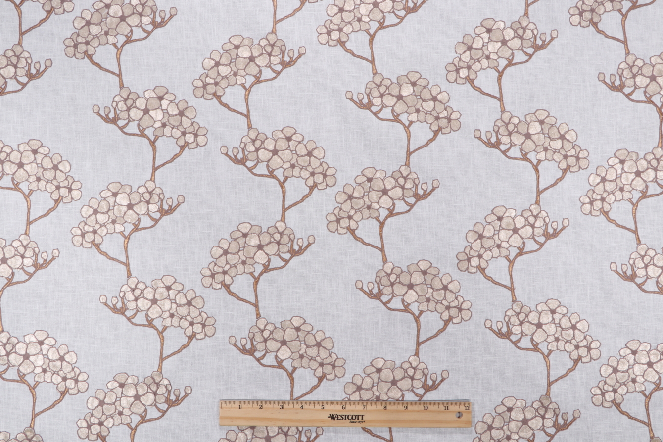 1 Yards Valiant Fabrics Addison Embroidered Drapery Fabric in Cream