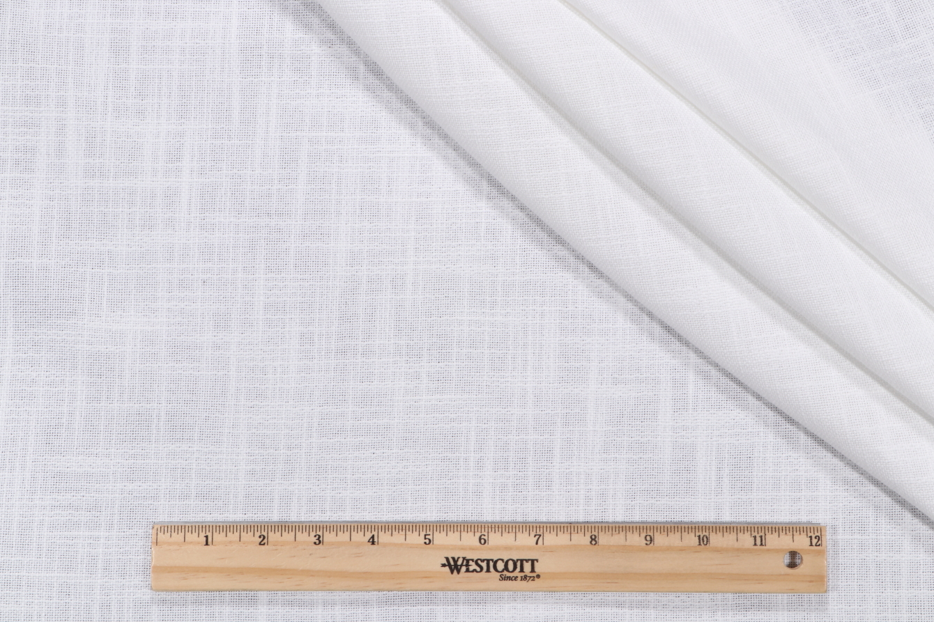 3.38 Yards Janie Woven Linen Decorator Fabric in White