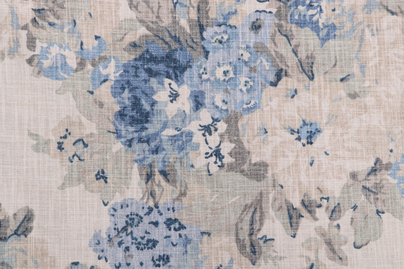 10 Yards Waverly Juliet/Derby Printed Cotton Drapery Fabric in Bluebell