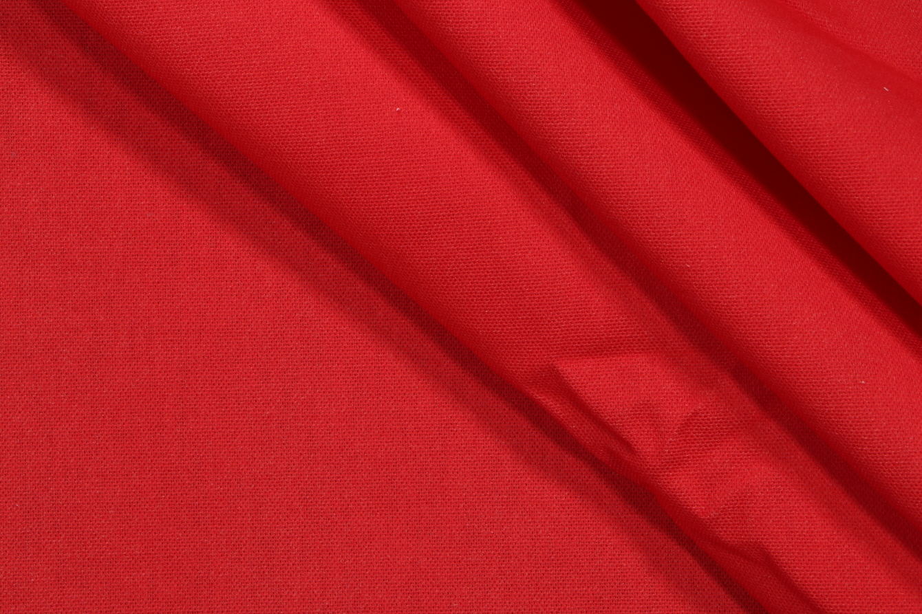 2 Yards Solid Printed Cotton Drapery Fabric in Red