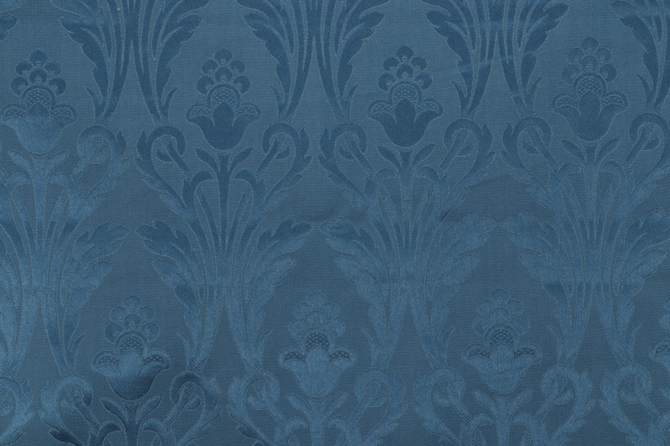 2 Yards Robert Allen Vessella Damask Upholstery Fabric in Cerulean