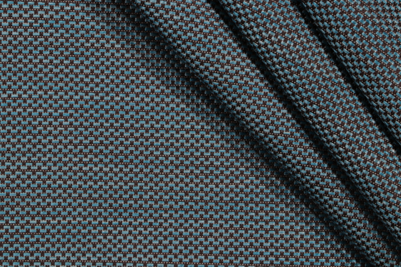 Emery Basket Woven Upholstery Fabric in Peacock/Java