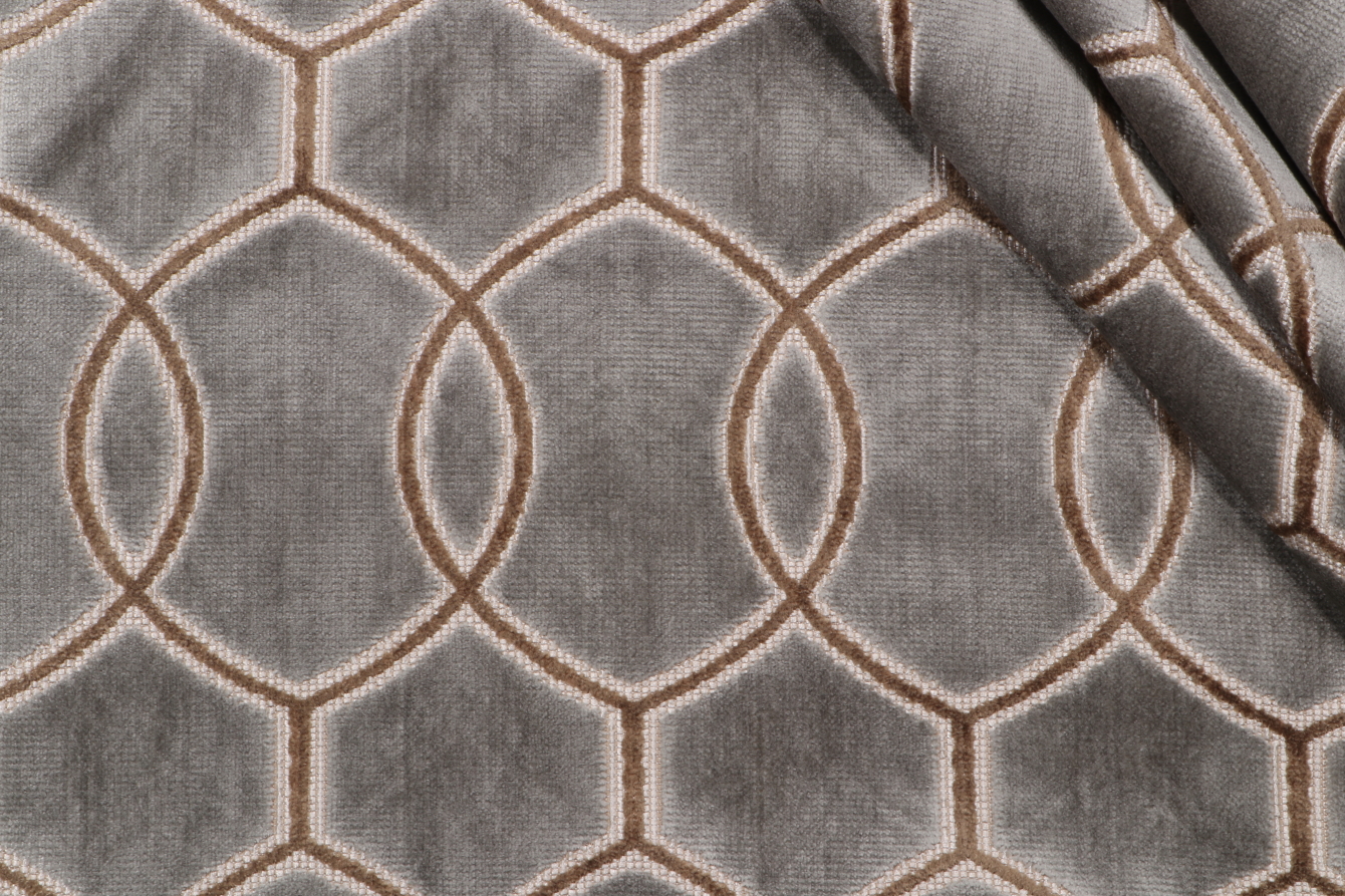 3.38 Yards Baxter Velvet Upholstery Fabric in Steel