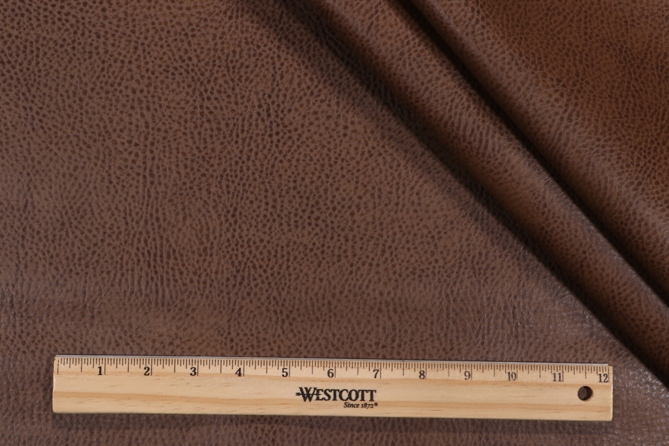 3.38 Yards Pebble Bonded Leather Upholstery Fabric in Brown