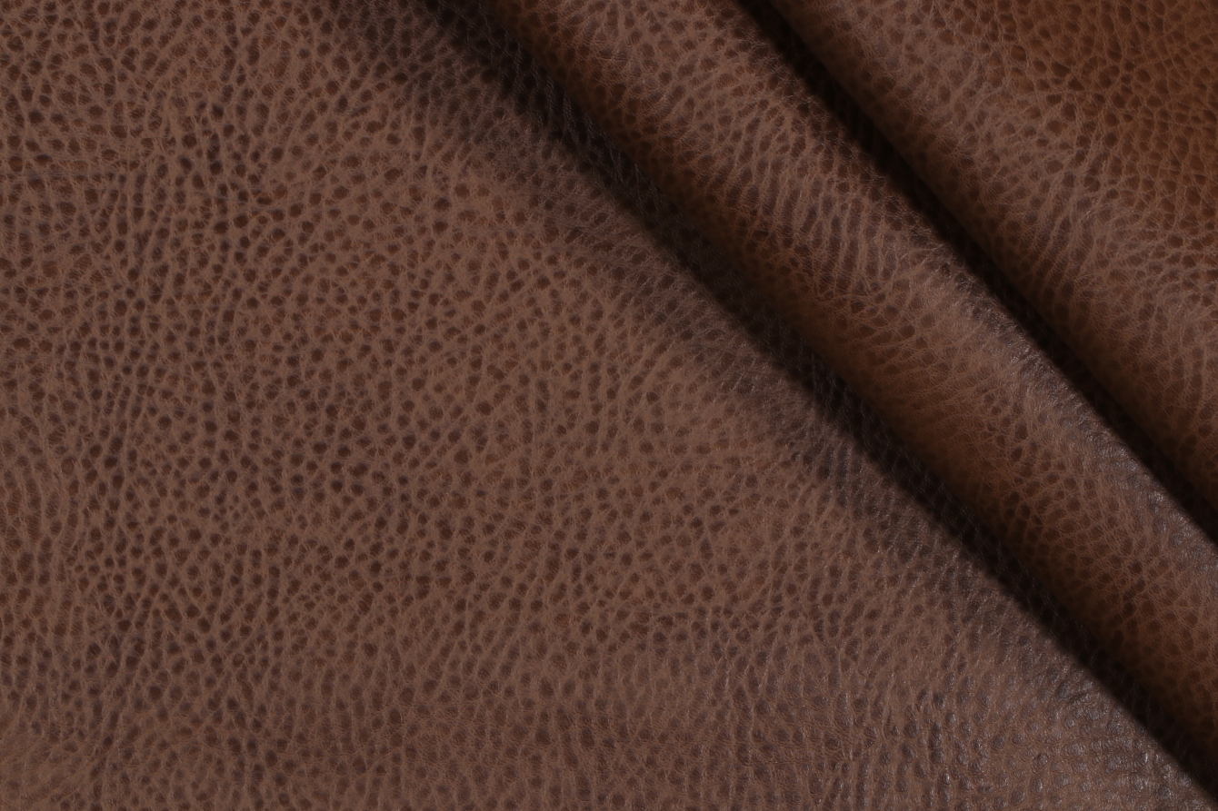 3.38 Yards Pebble Bonded Leather Upholstery Fabric in Brown