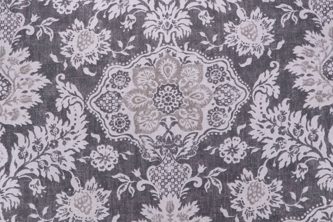Magnolia Home Belmont Printed Cotton Drapery Fabric in Metal