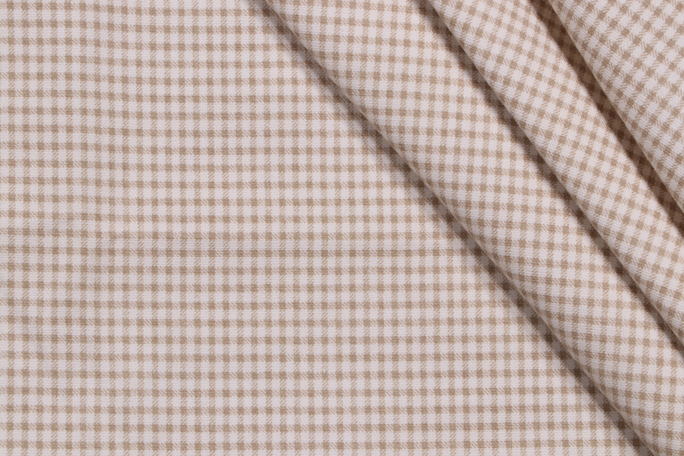 1.5 Yards Robert Allen Crosswell Printed Cotton Drapery Fabric in Chino