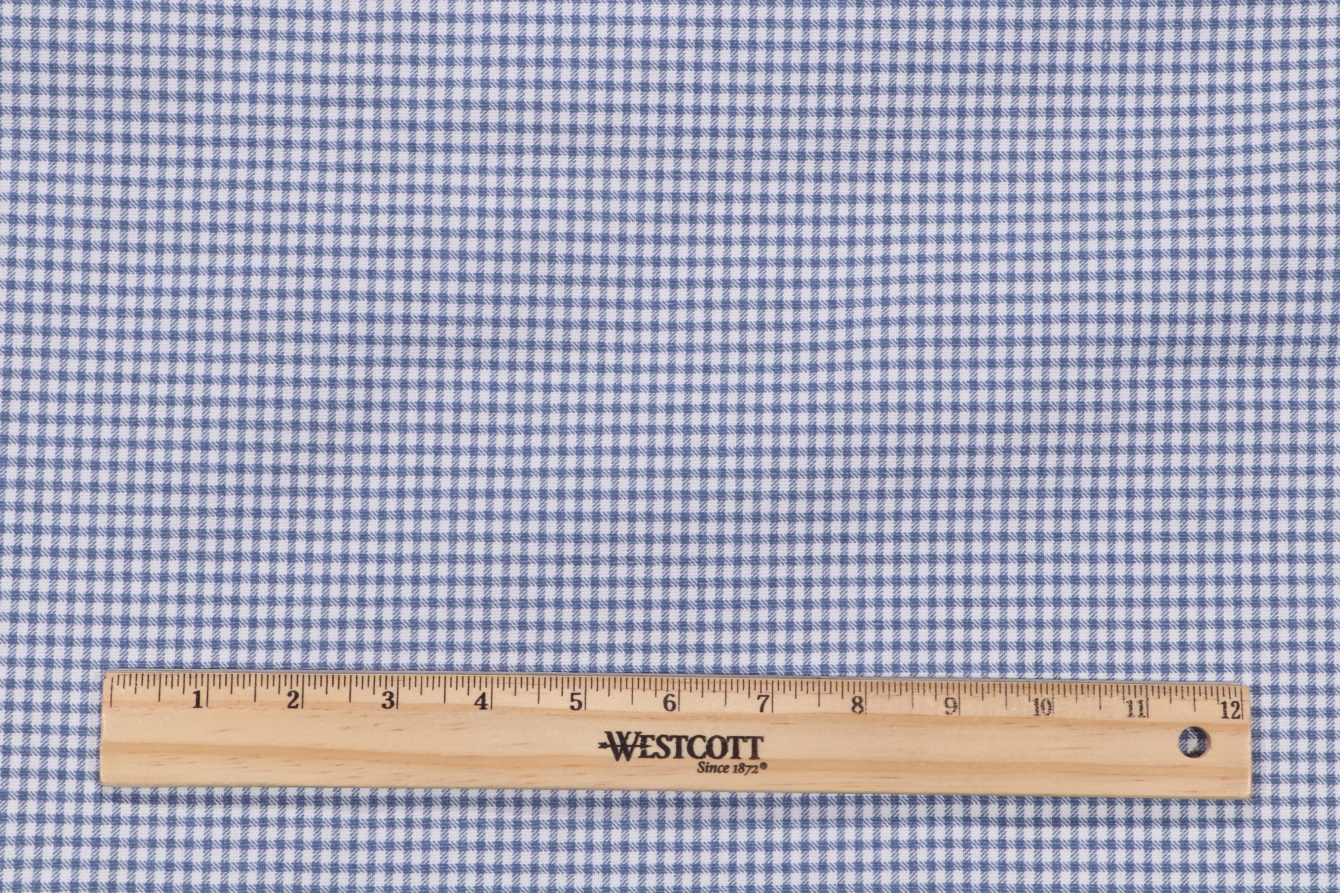 1.5 Yards Robert Allen Crosswell Printed Cotton Drapery Fabric in Denim