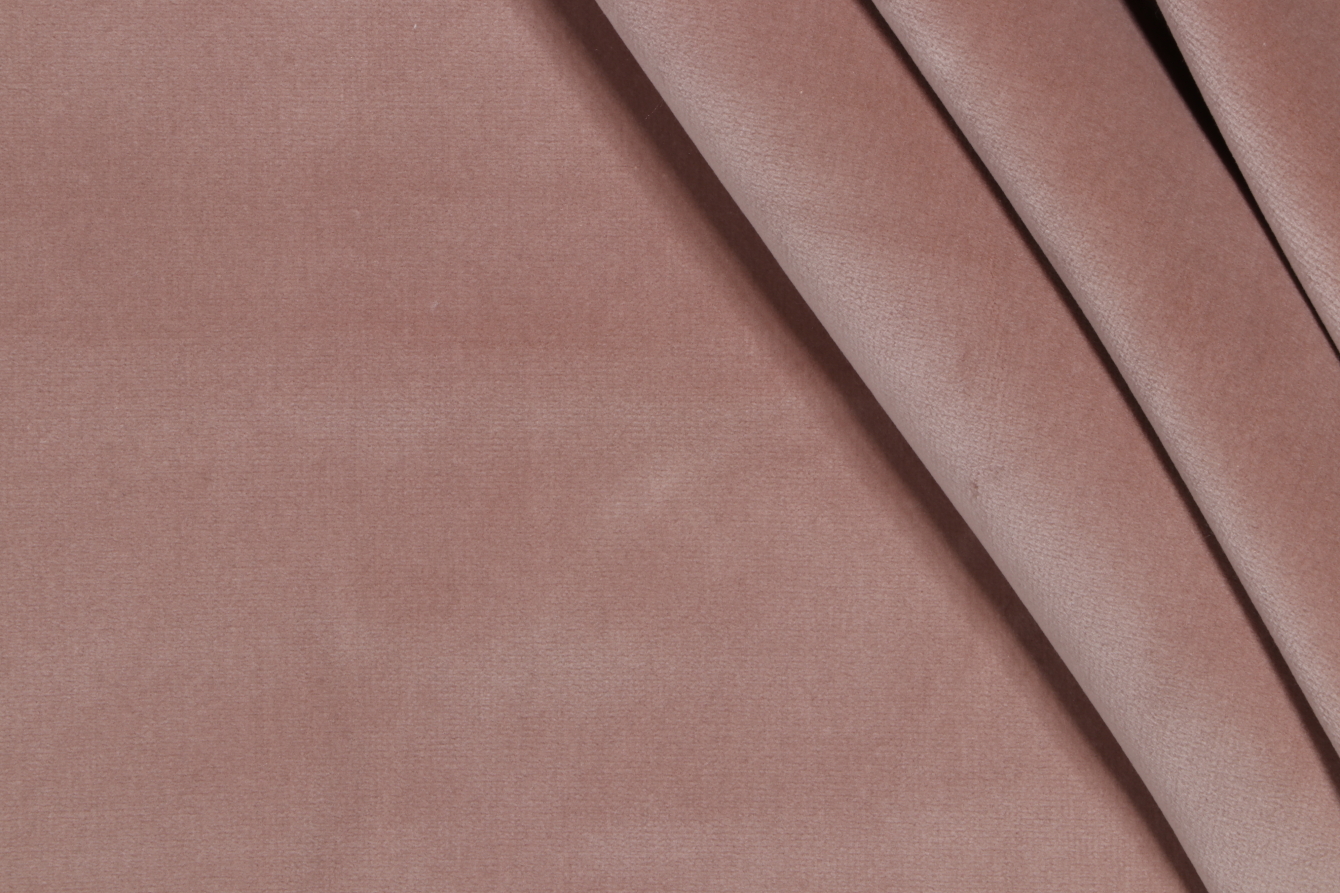 1.63 Yards Solid Velvet Upholstery Fabric in Dusty Rose
