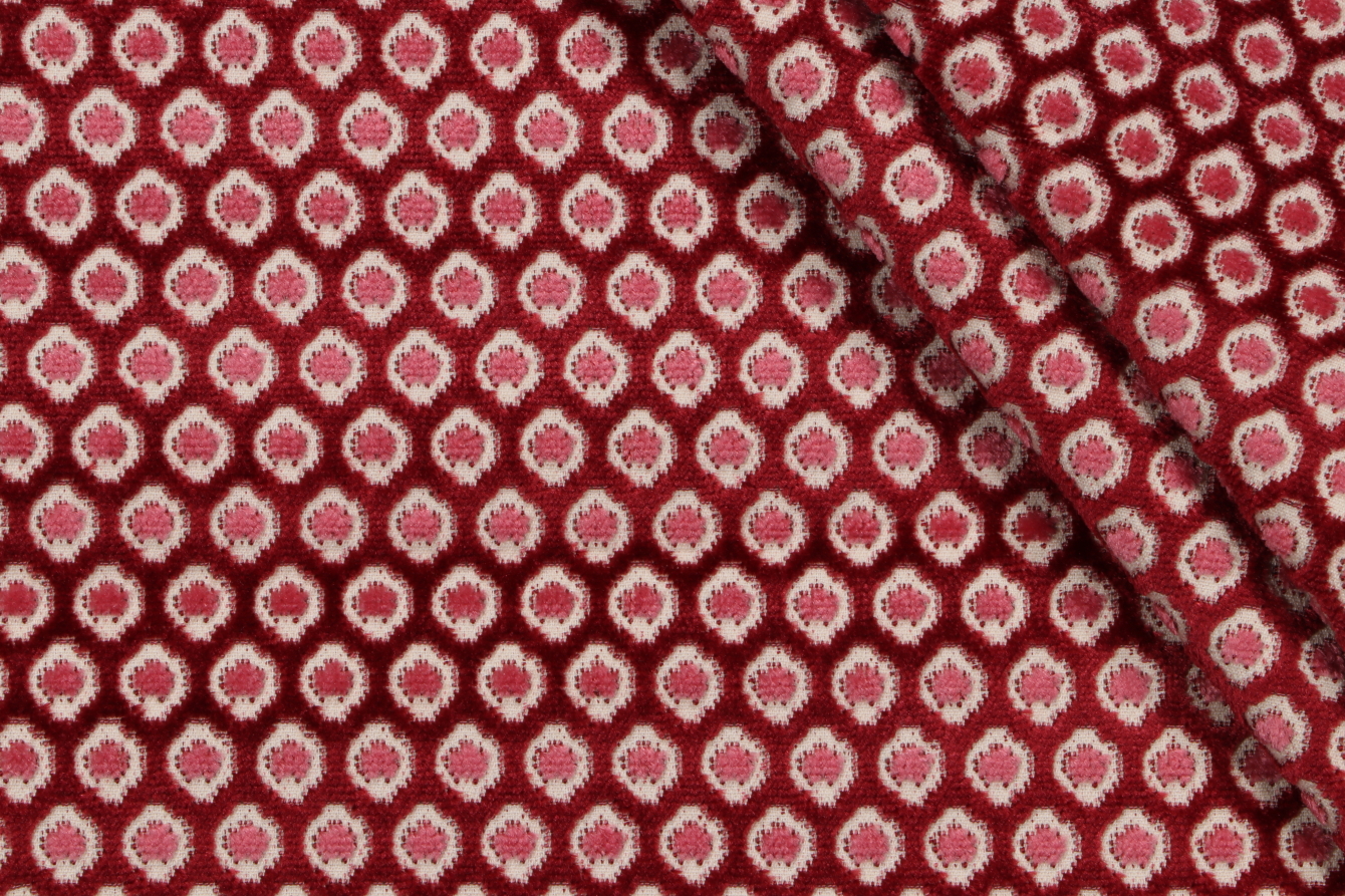 .5 Yards Payne Velvet Upholstery Fabric in Raspberry