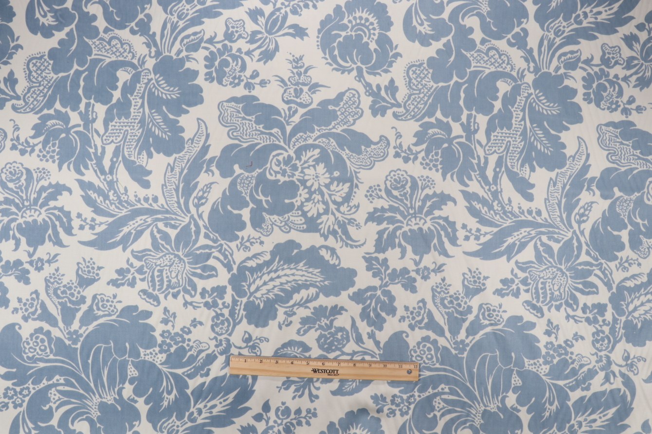 Scalamandre Floral Printed Drapery Fabric in Blue