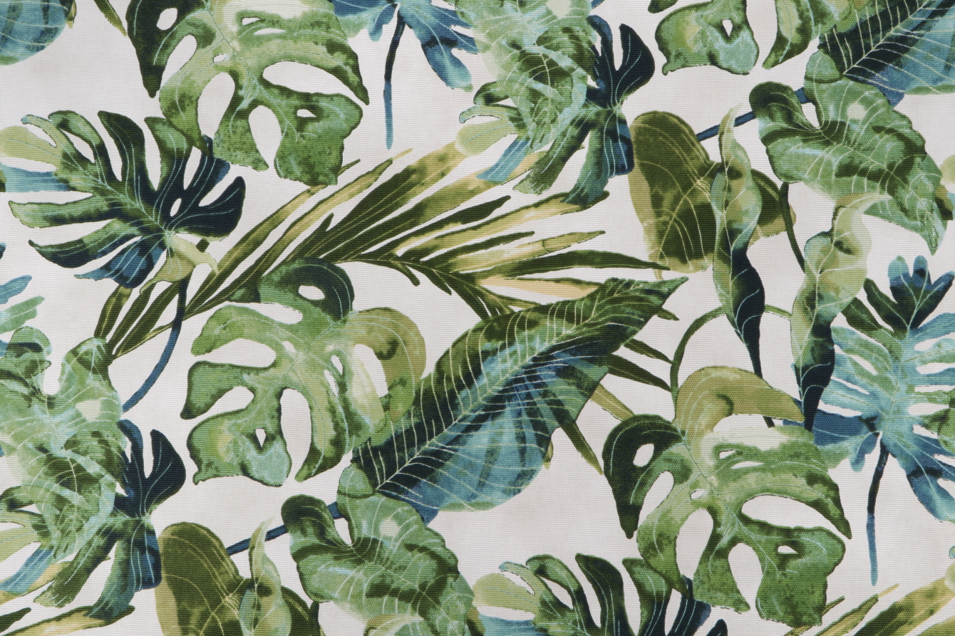 Tommy Bahama Falling Fronts Printed Cotton Drapery Fabric in Aloe