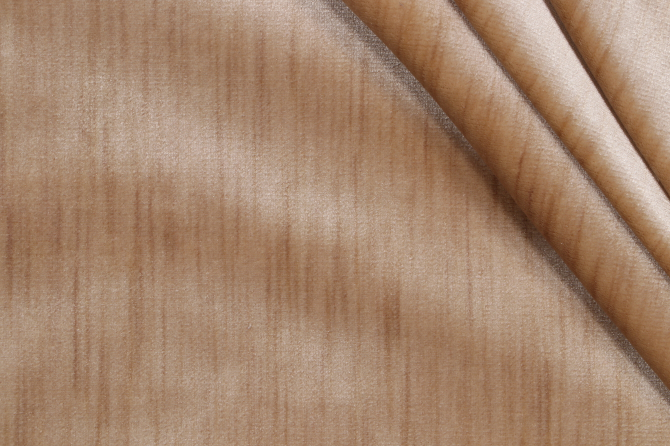 11 Yards Scalamandre Strie Silk Velvet Upholstery Fabric in Beige