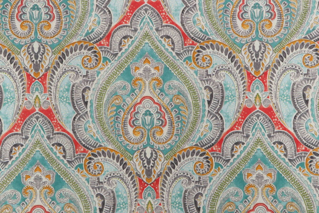 12 Yards Kelly Ripa Home Pretty Witty Printed Polyester Fabric in Reef