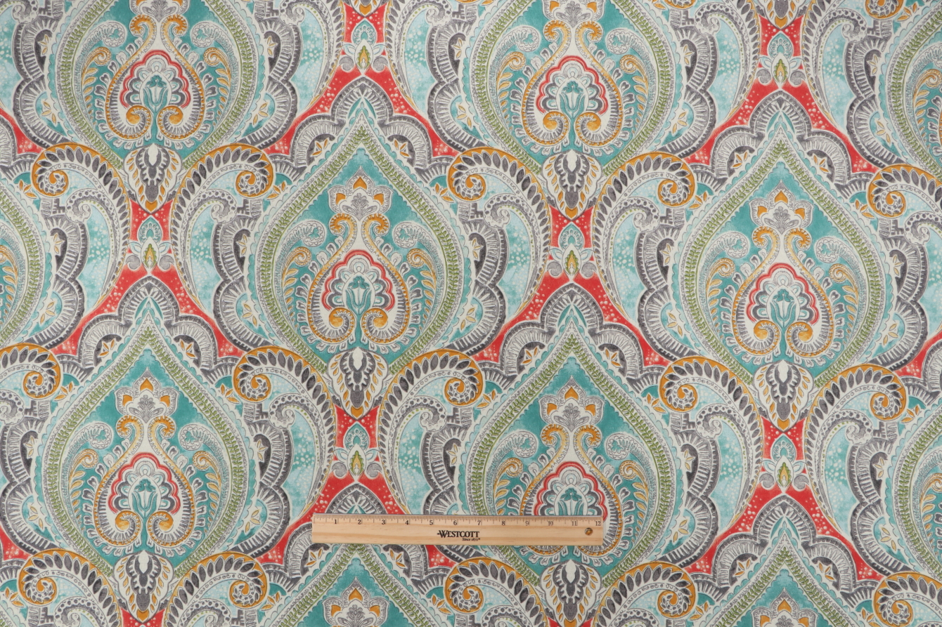 12 Yards Kelly Ripa Home Pretty Witty Printed Polyester Fabric in Reef