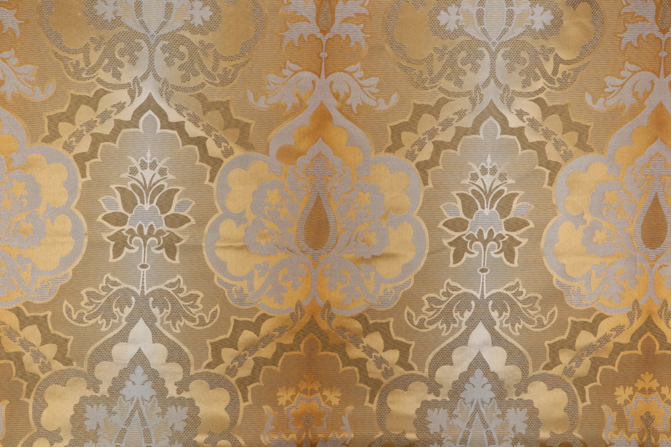 3 Yards Scalamandre Silk Damask Decorator Fabric in Antique Coin