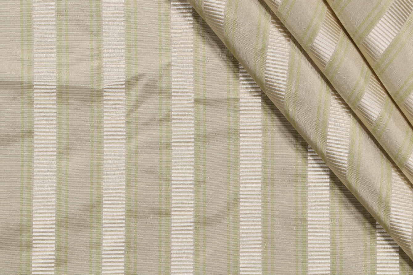 3.13 Yards Scalamandre Silk Stripe Woven Decorator Fabric in Green