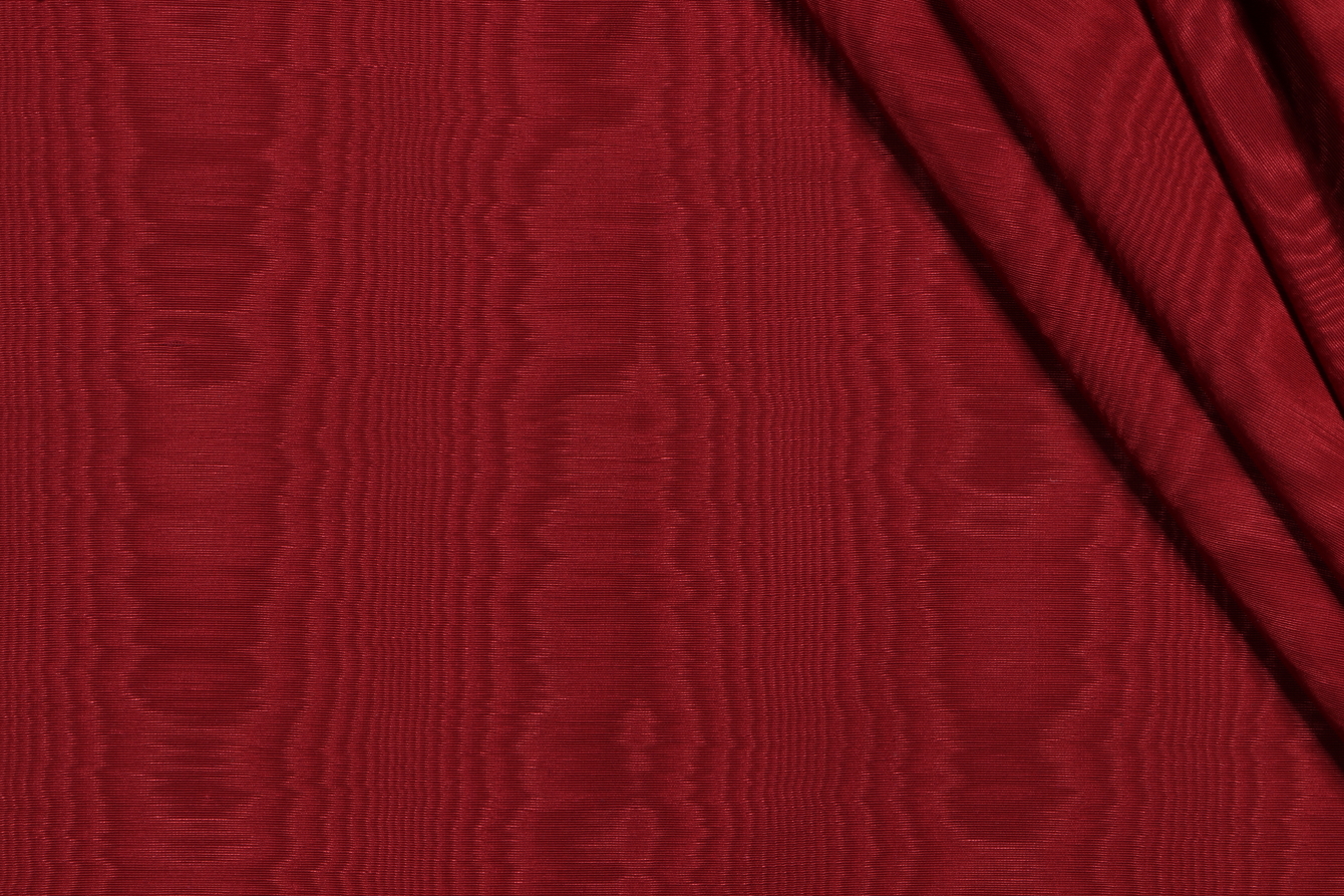3.38 Yards Scalamandre Moire Drapery Fabric in Red