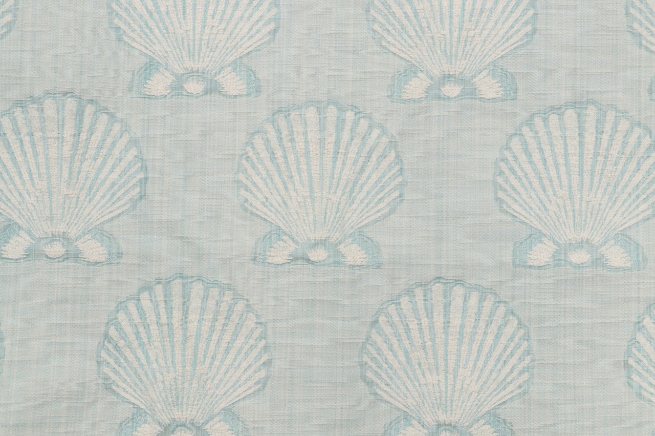 1.38 Yards Scalamandre Seashell Woven Upholstery Fabric in Seaglass