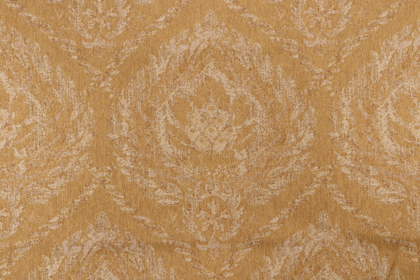 3.25 Yards Scalamandre Medallion Woven Upholstery Fabric in Gold