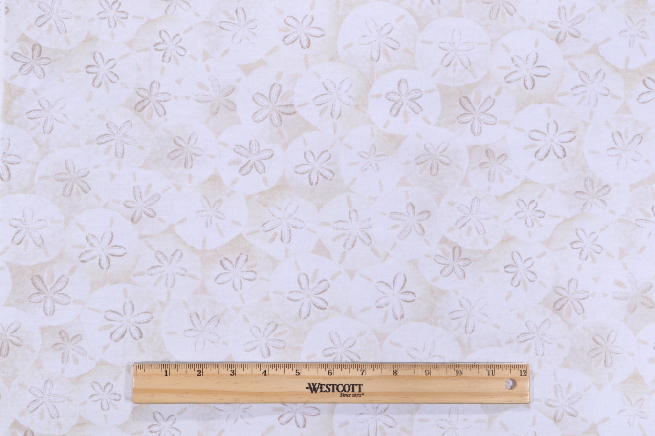 Fabrics Of SoHo Packed Beach Comber - Sand Dollars on Beach Printed ...