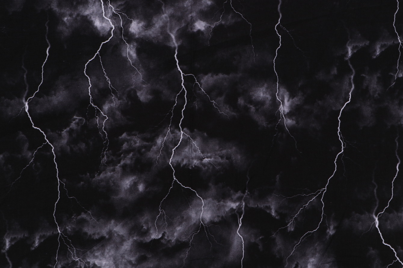 Fabrics Of SoHo Lightning Storm on Dark Sky Printed Cotton Craft Fabric ...