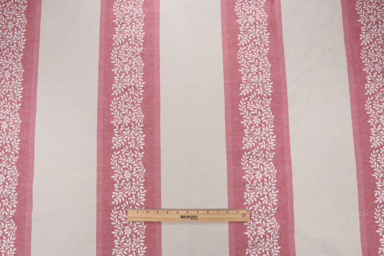 Textiles 360 Inc Colby Stripe Woven Decorator Fabric in Red